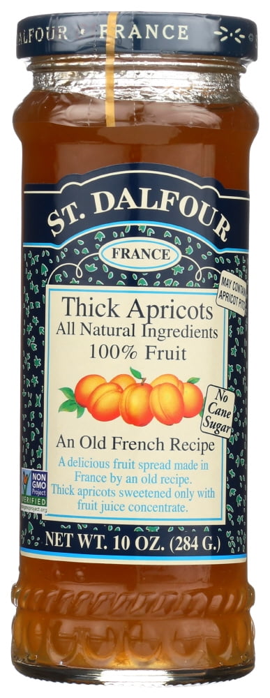 St Dalfour Fruit Spread Deluxe 100 Percent Fruit Thick Apricot, 10 Oz ...
