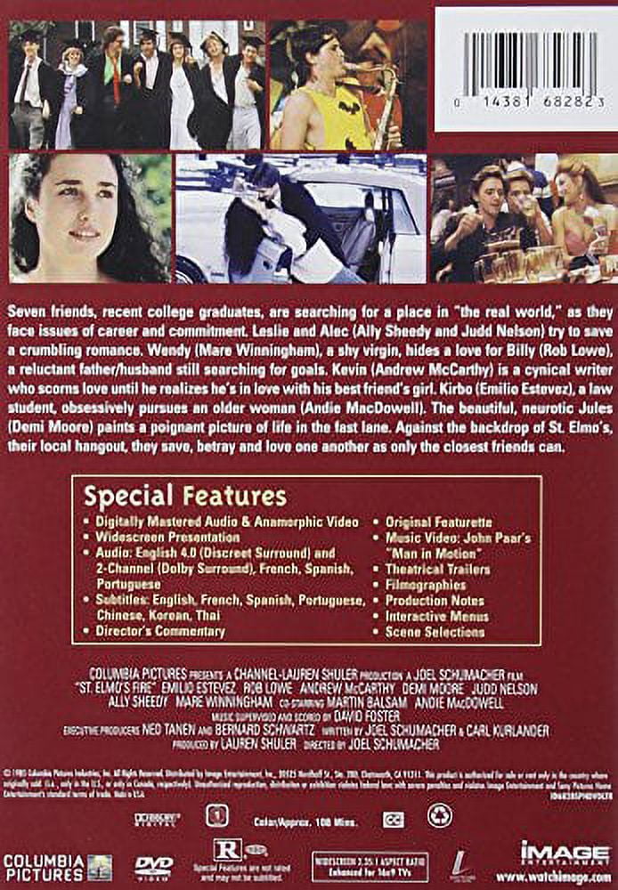 St. Elmo's Fire DVD - Drama Film by Joel Schumacher Starring Emilio ...