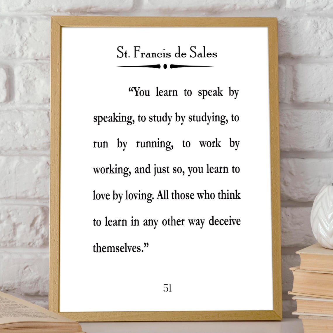 St. Francis De Sales Quote Hard Work Quote Wall Art, Modern Wall Decor ...