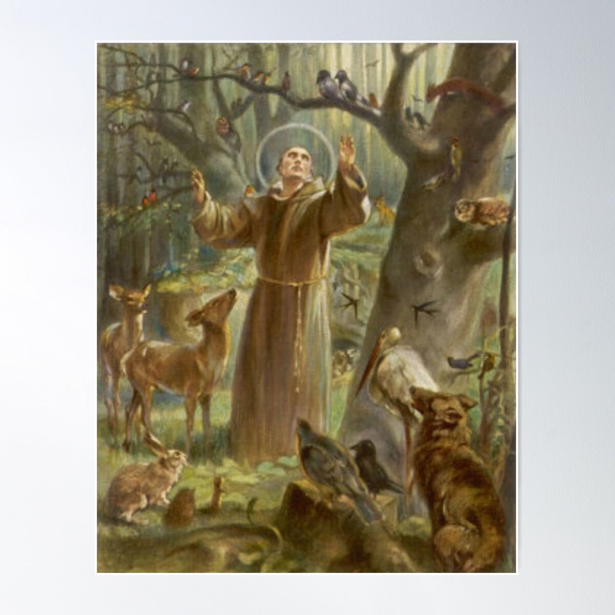 St. Francis Of Assisi Preaching To The Animals Poster Wall Art, Modern ...