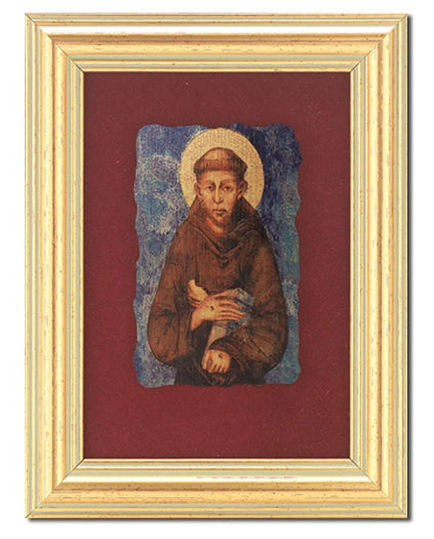 St. Francis Picture Framed Wall Art Decor Small, Classic Antique Gold ...
