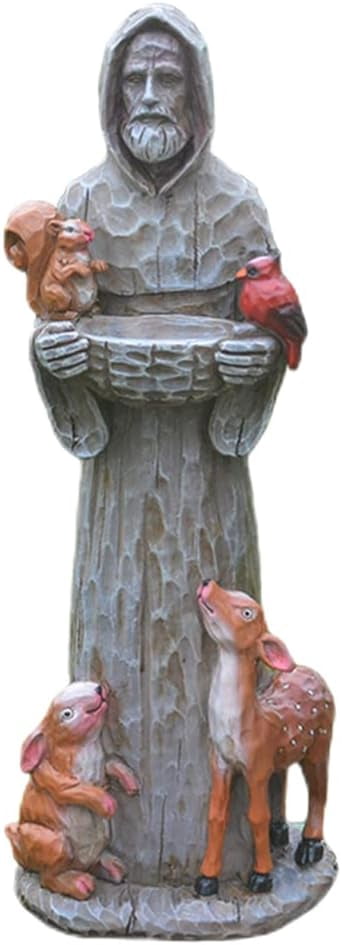 St Garden Statues Resin Statue Garden Bird Food Water Container ...