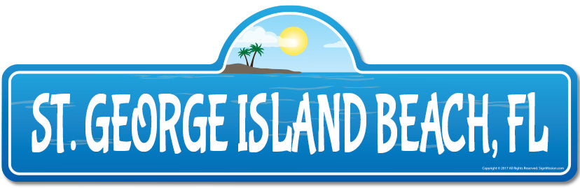 St. George Island FL Florida Beach Street Sign | Indoor/Outdoor ...