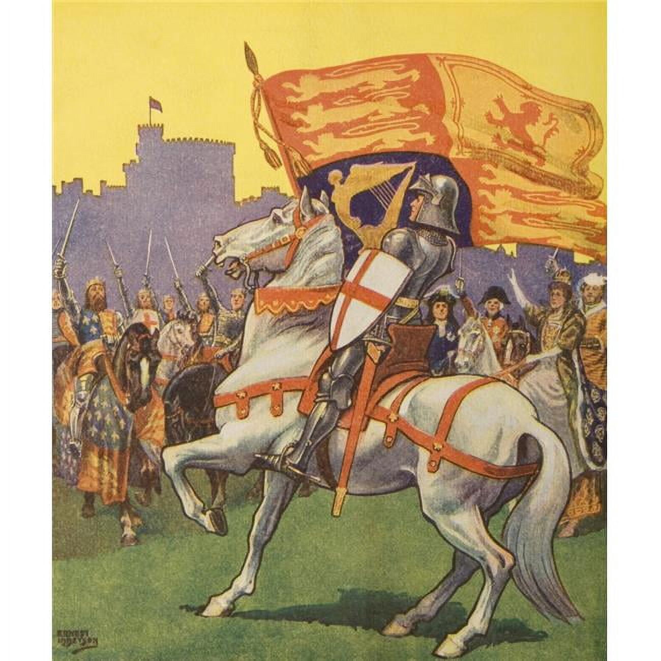 St George with Royal Standard & Shield with Cross of St George From ...