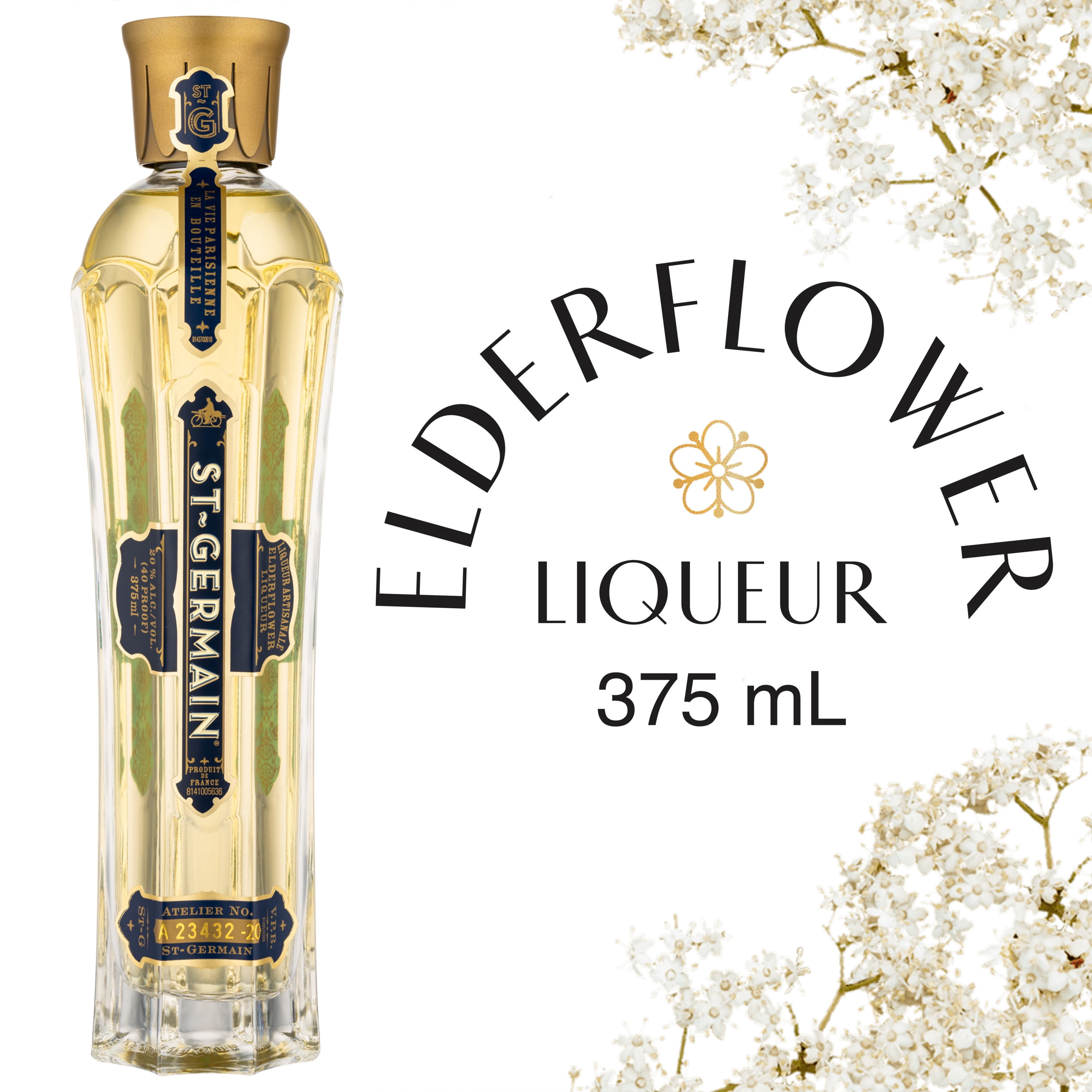 St Germain Elderflower Liqueur - 375 mL Bottle - Walmart.com