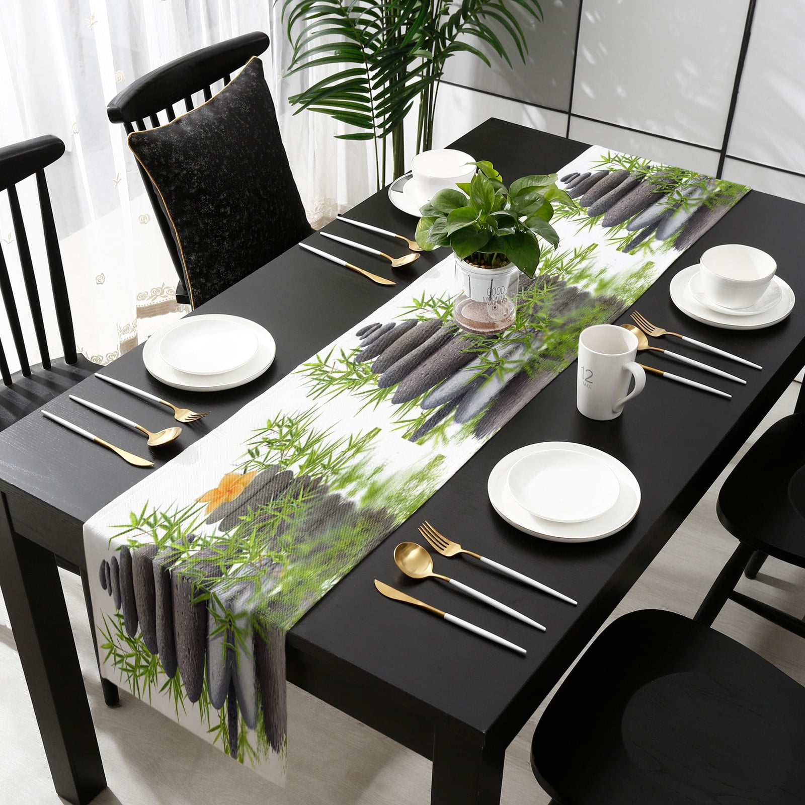 St Hot Spring Printing Table Runner for Dining Table Country r Anti ...