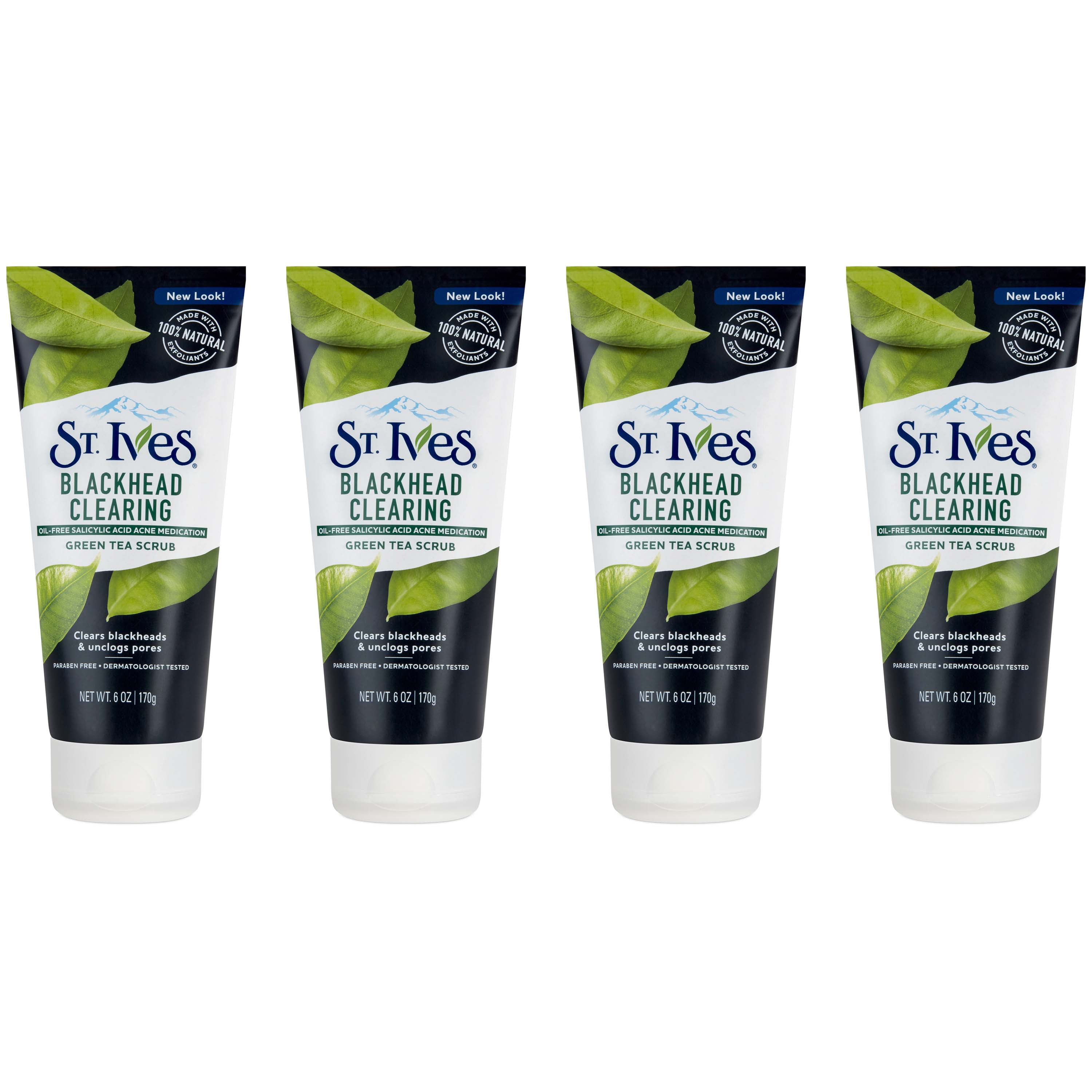St. Ives Blackhead Clearing Green Tea Face Scrub, 6 oz, 4 count ...
