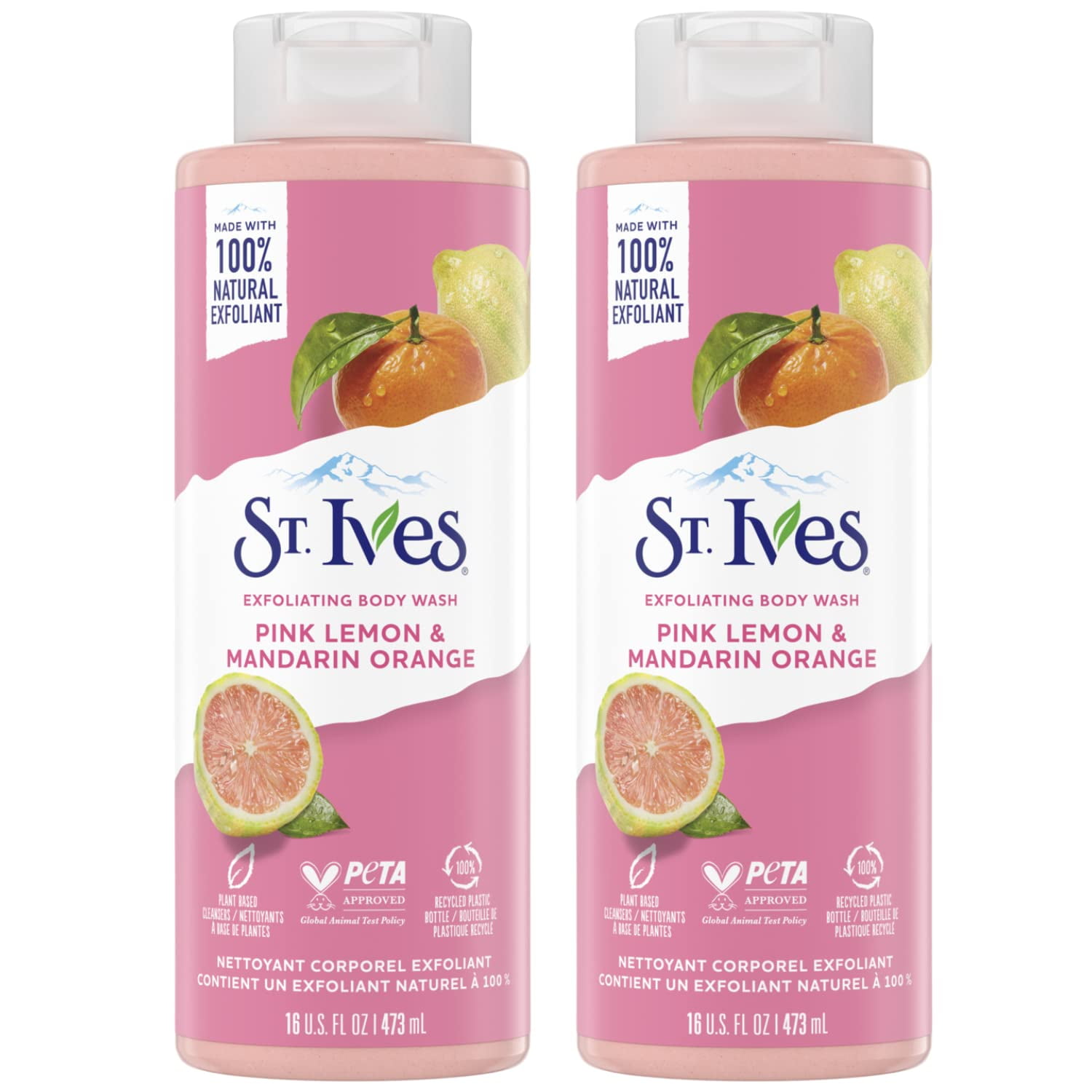 St. Ives Exfoliating Body MZF22 Wash, Pink Lemon & Mandarin Orange 2 ...