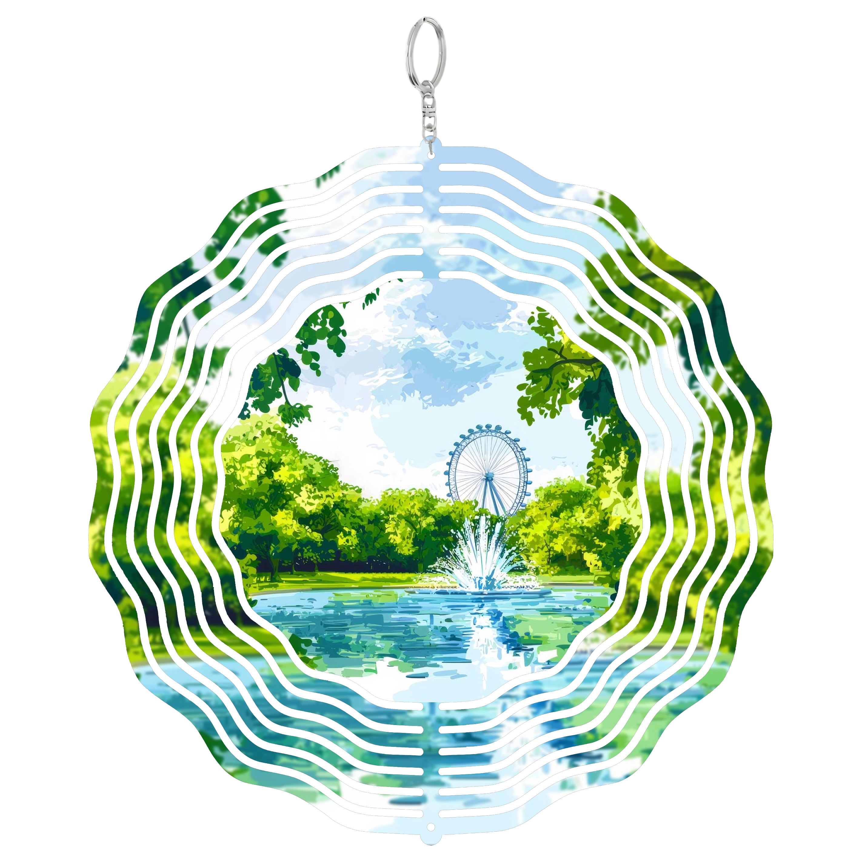 St James Park London 3D Wind Spinner Metal Kinetic Garden Ornament UK ...