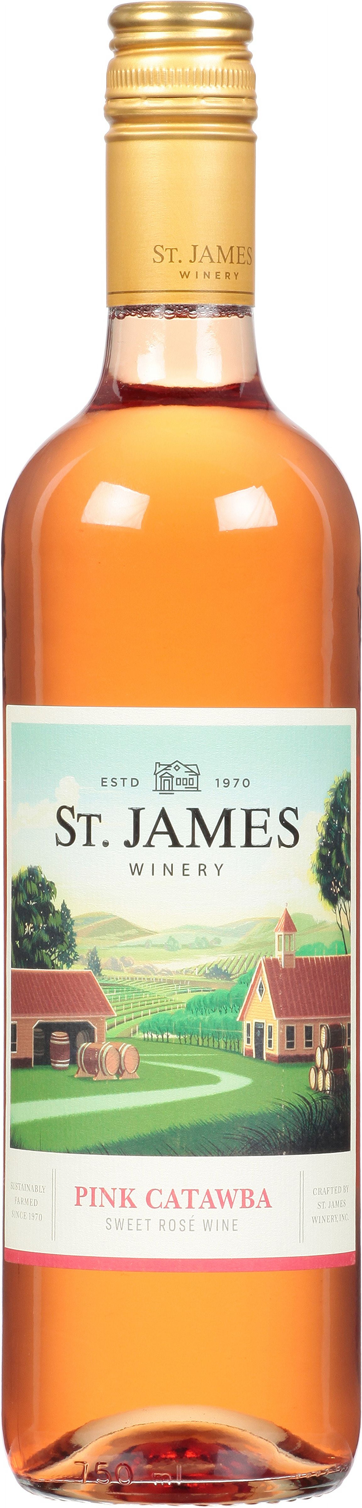 St. James Winery Pink Catawba Sweet Rose Wine 750 ml - Walmart.com