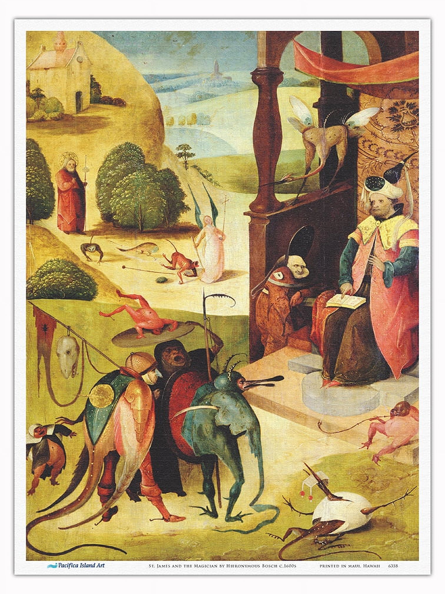 St. James and the Magician - Vintage Magic Poster by Hieronymous Bosch ...