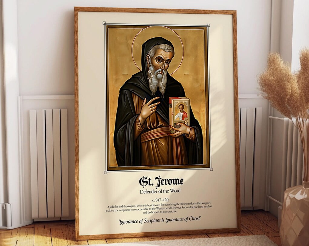 St. Jerome Catholic Wall Art – Latin Vulgate Bible Translator Print ...