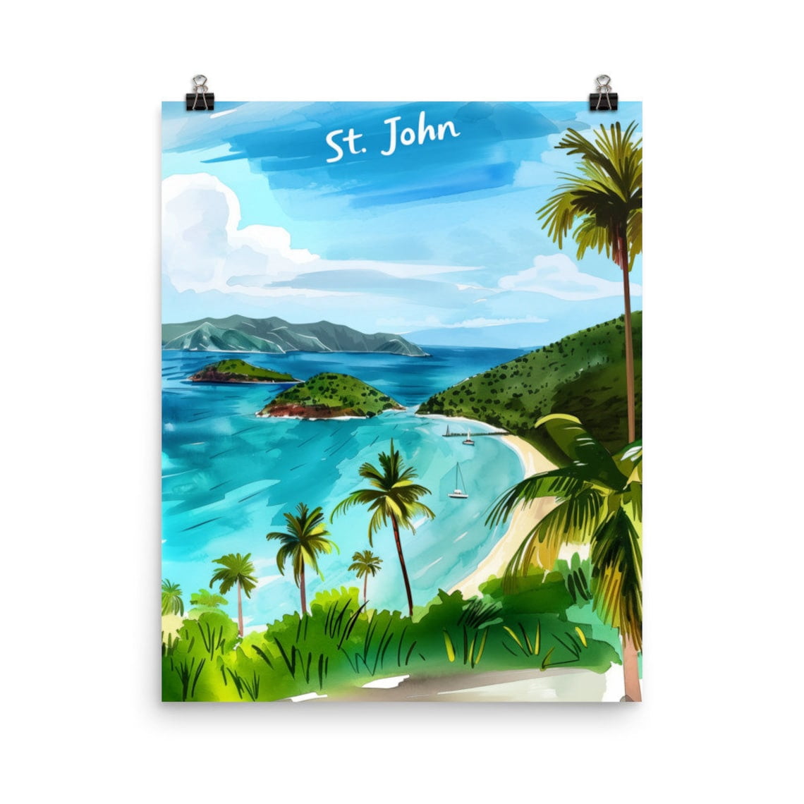 St, John Us Virgin Islands Print, Caribbean Coastal Wall Art, Tropical ...