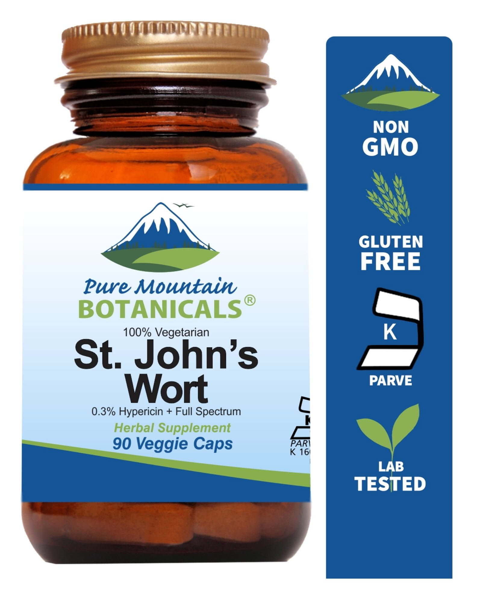 St. John's Wort Capsules with Hypericin, 450mg Formula St Johns Wort ...