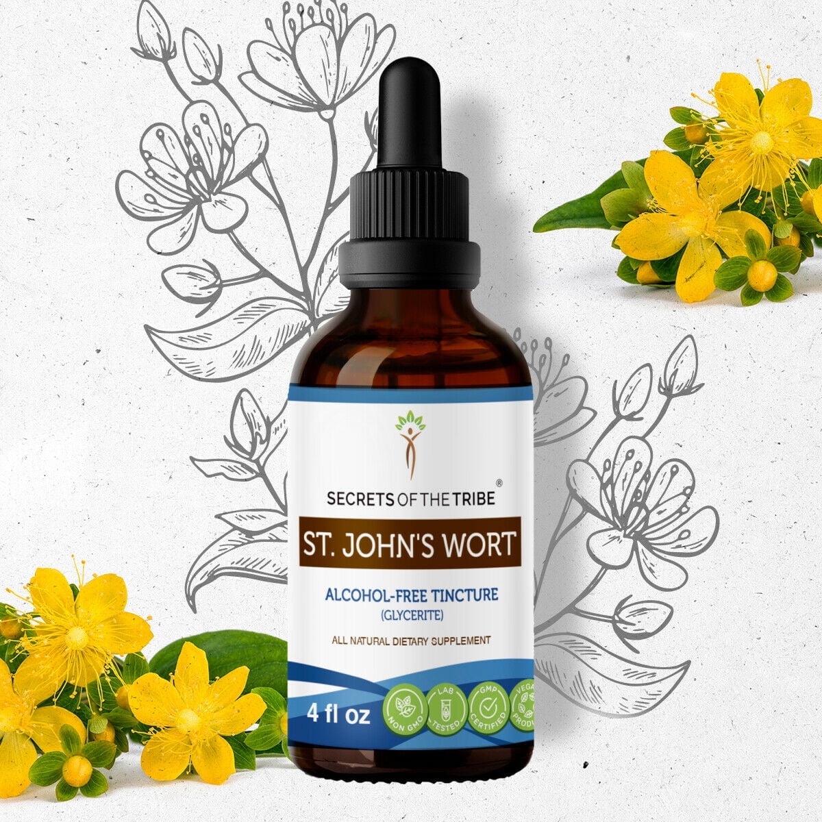 Secrets Of The Tribe St John S Wort Tincture Dietary Supplement