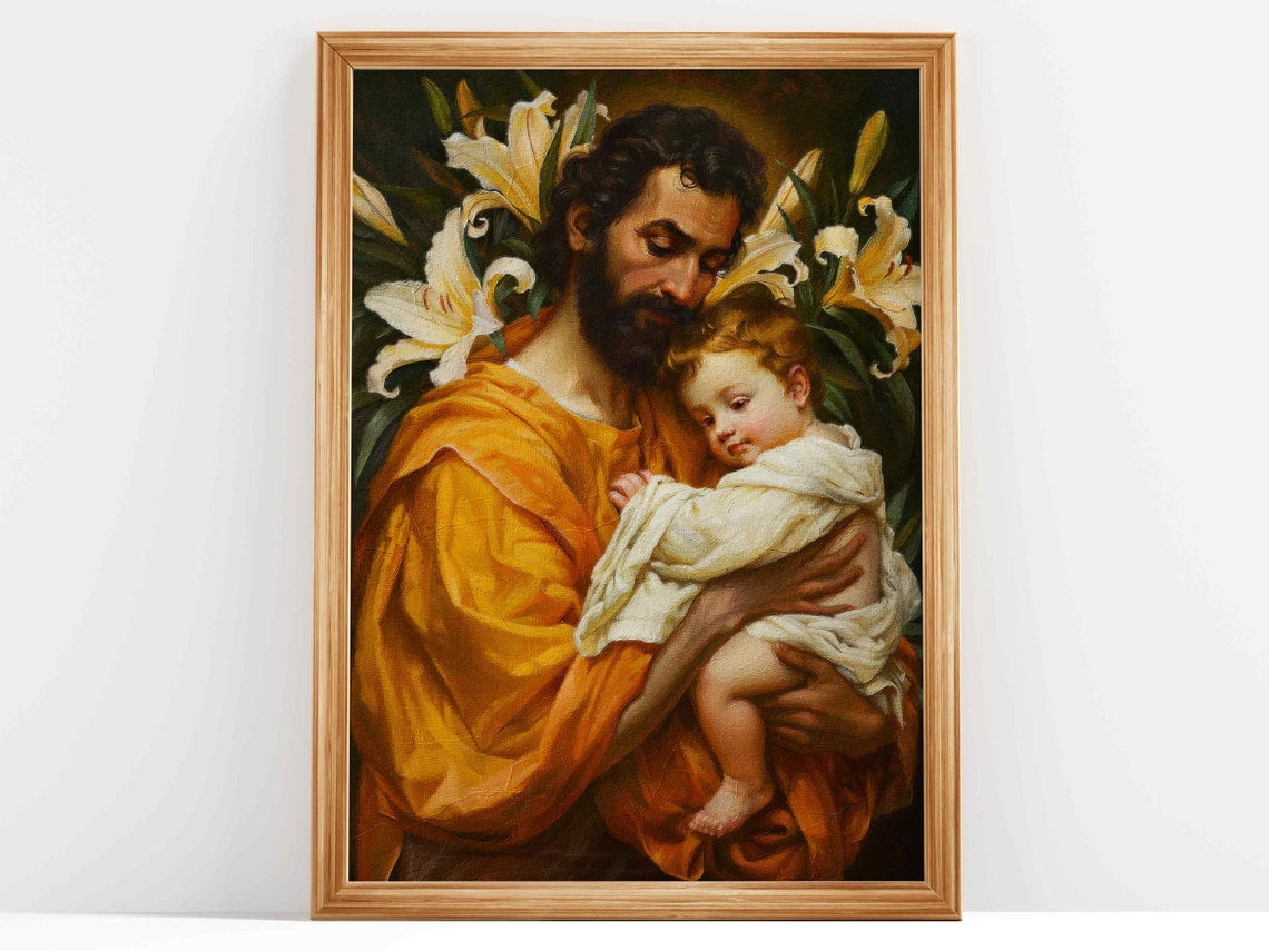 St. Joseph And Infant Jesus, Saint Joseph And Baby Jesus, Holy Family ...