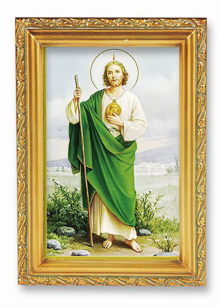 St. Jude Picture Framed Wall Art Decor Small, Antique Gold-Leaf ...