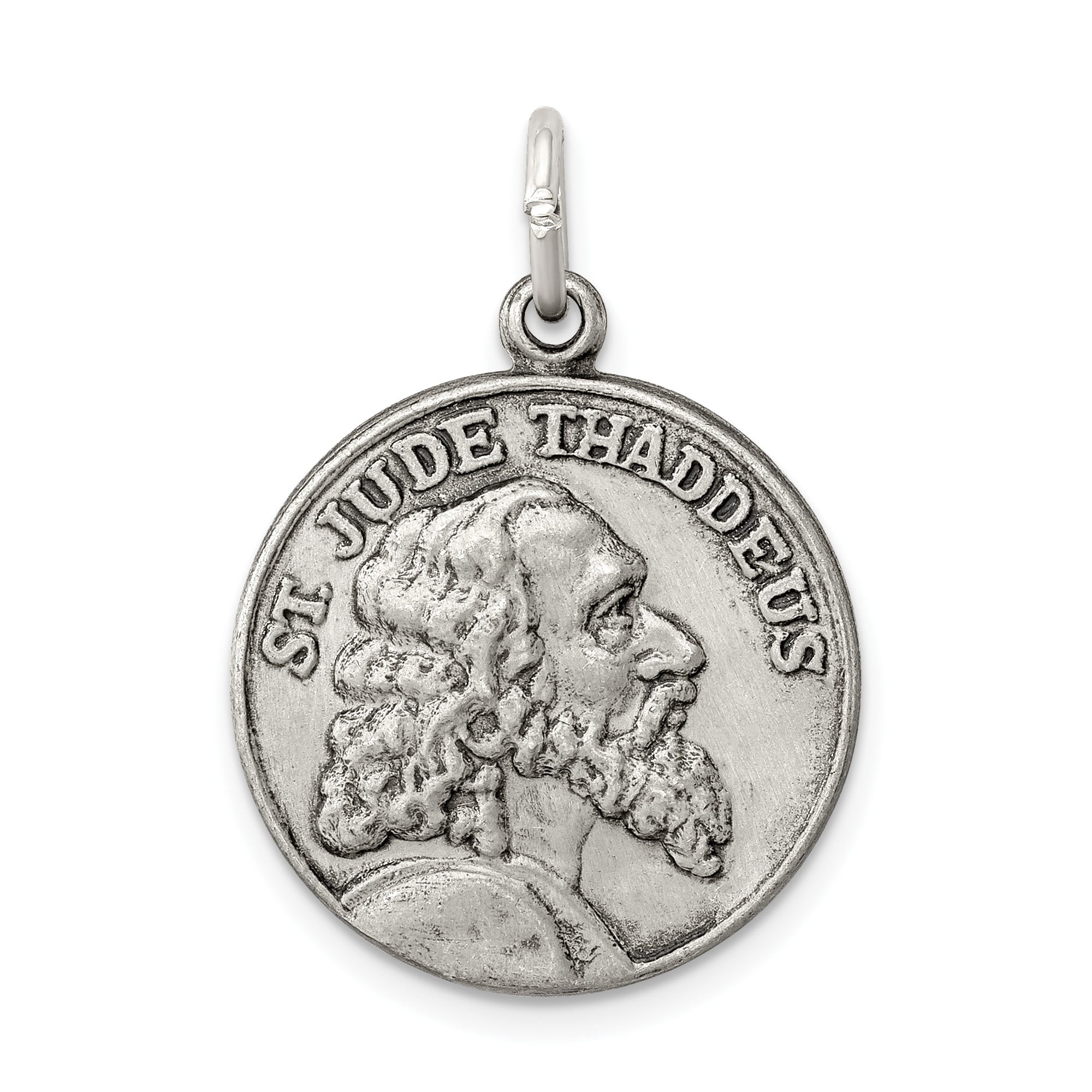 St. Jude Thaddeus Pendant Sterling Silver Medal with Saint Relief ...