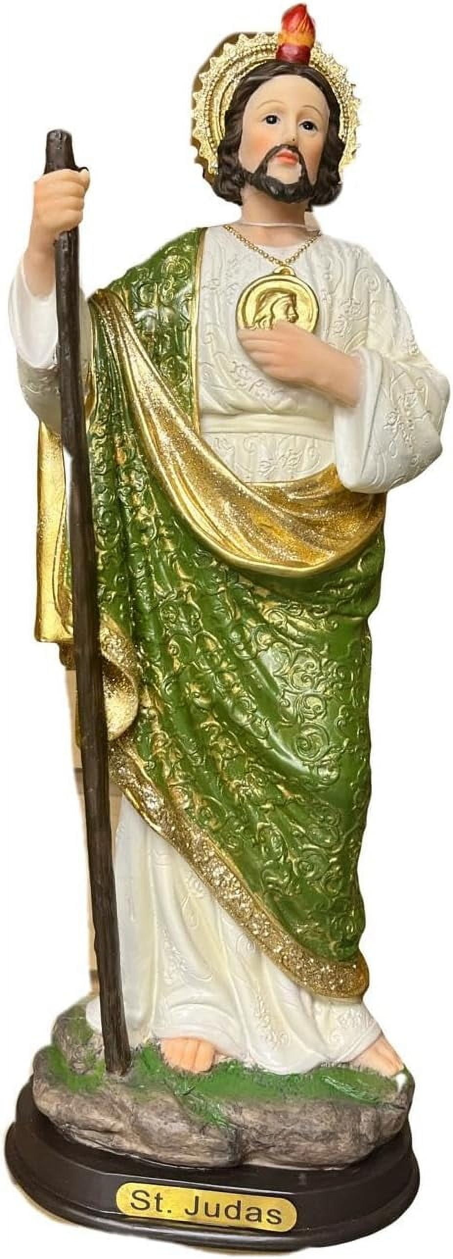 St. Jude Thaddeus Statue – San Judas Tadeo with Fabric Cloak – Resin ...
