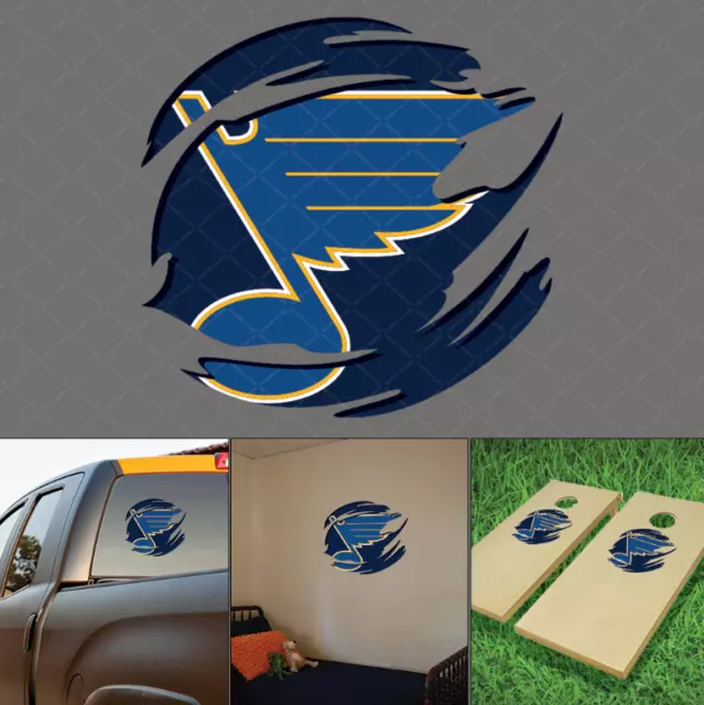 St Louis Blues Distressed Scratched Decal, Torn Ripped Tattered Sticker ...