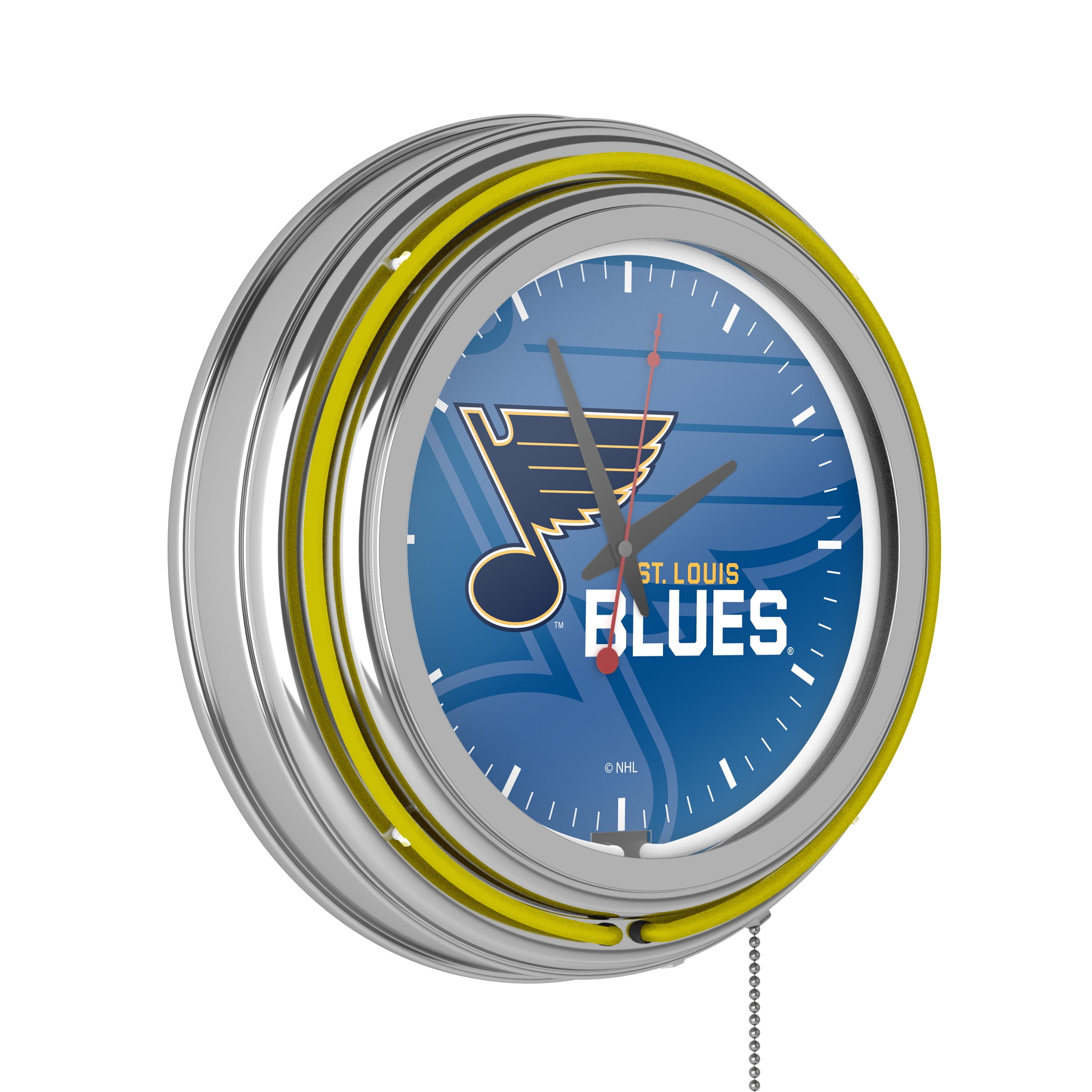 St. Louis Blues Watermark Retro Neon Analog Wall Clock with Pull Chain ...