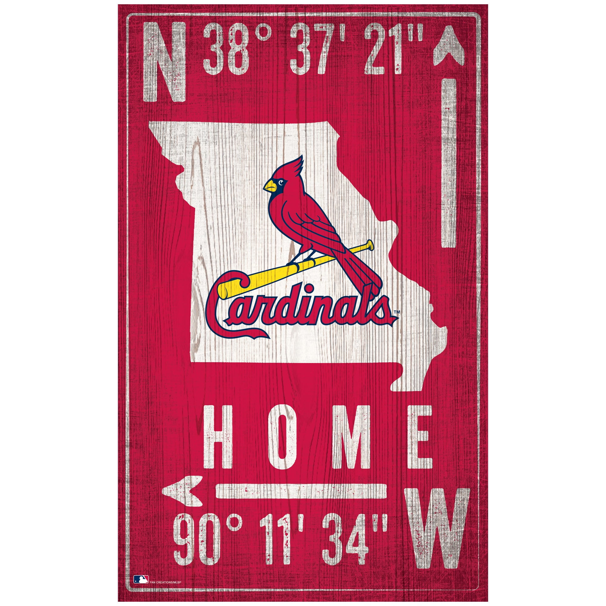 St. Louis Cardinals 11" x 19" Coordinate Sign - Walmart.com