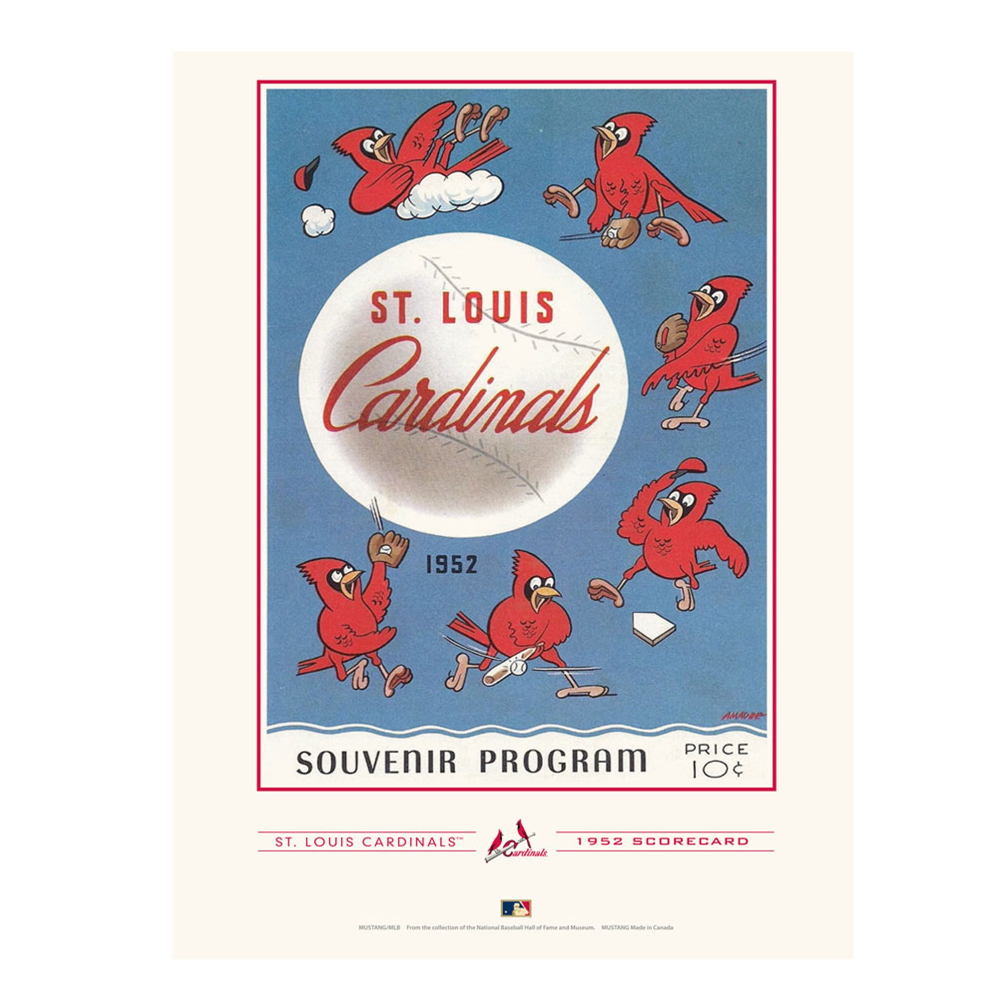 St. Louis Cardinals 12" x 16" 1952 Program Cover Art Print - Walmart.com