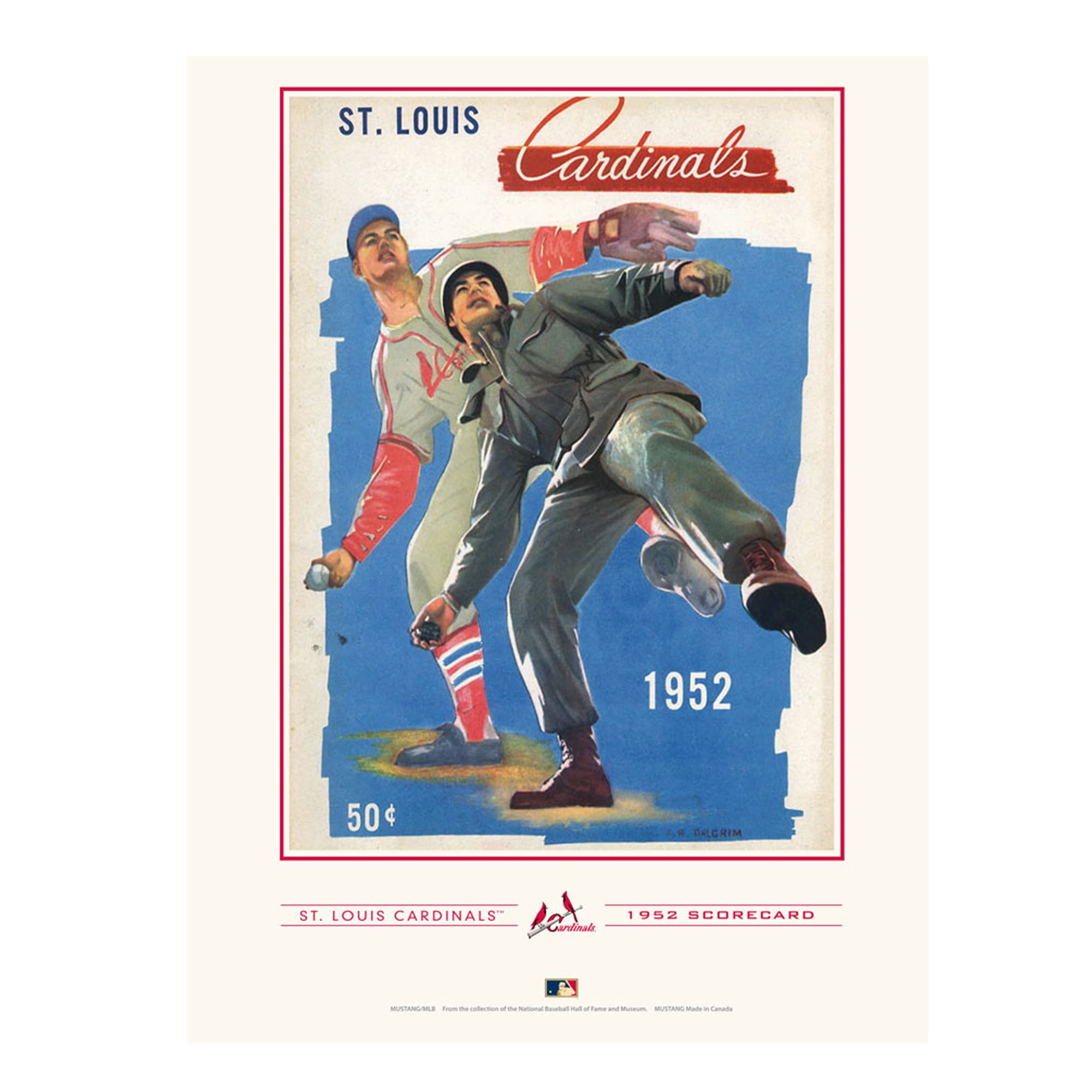 St. Louis Cardinals 12" x 16" 1952 Program Cover Art Print - Walmart.com