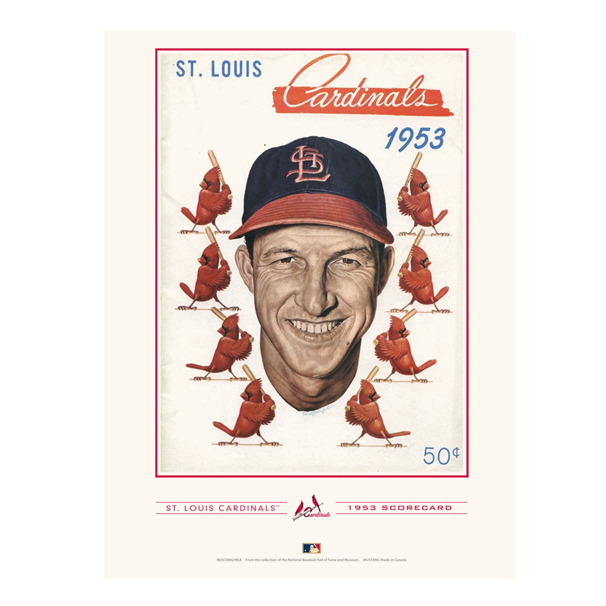 St. Louis Cardinals 12" x 16" 1953 Program Cover Art Print - Walmart.com