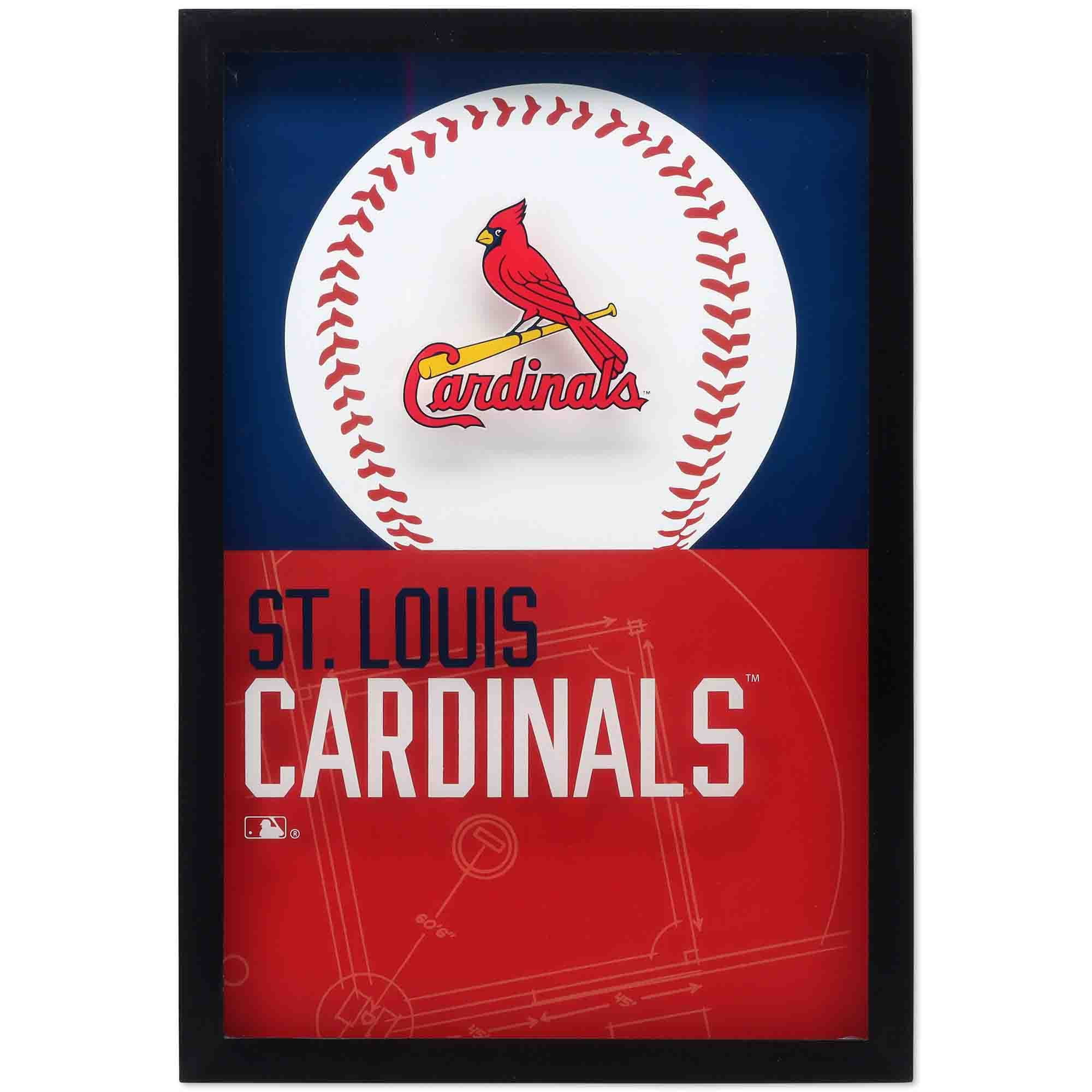 St. Louis Cardinals 12'' x 17'' Glass Framed Sign - Walmart.com