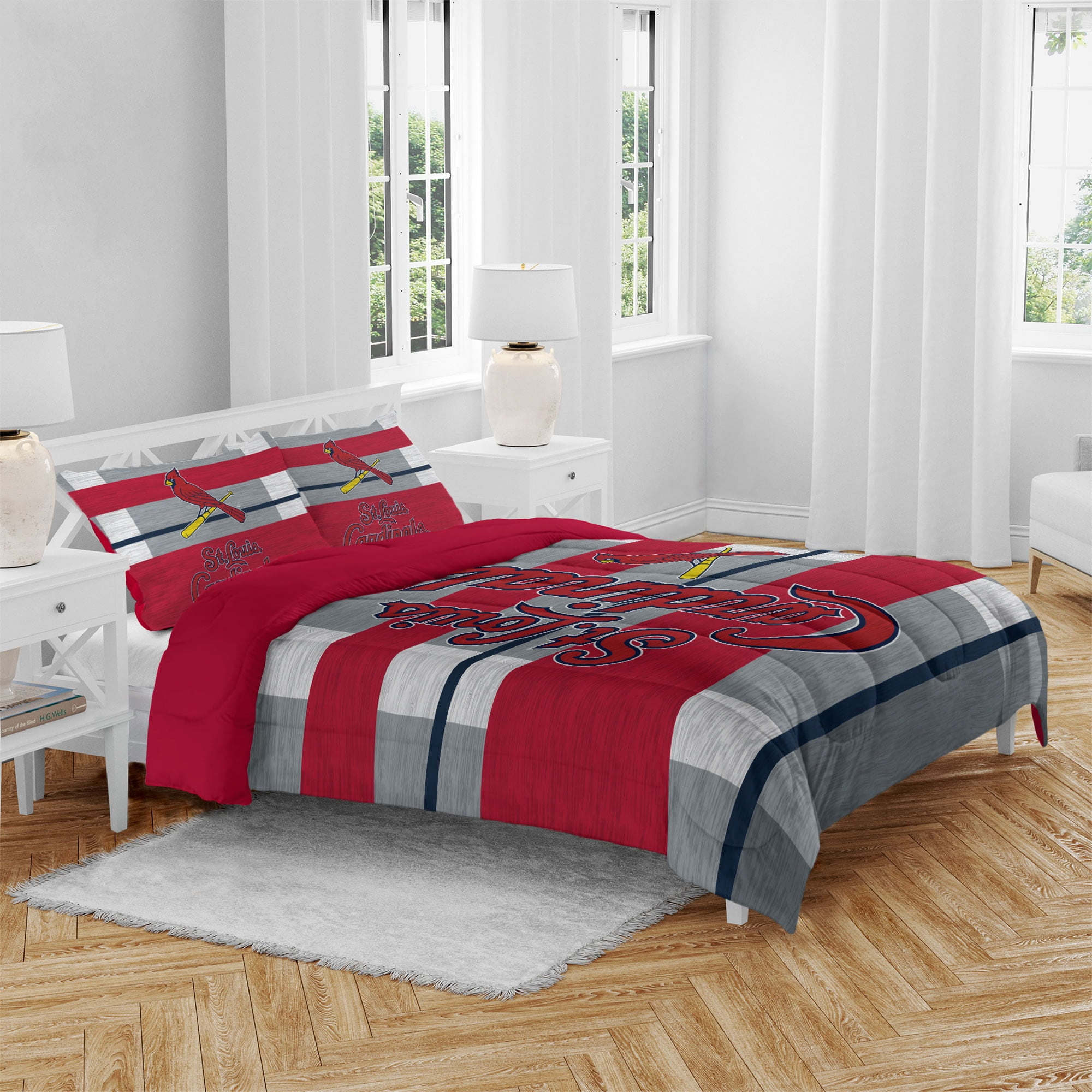 Pegasus Home Fashions MLB St. Louis Cardinals Heathered Stripe Full ...