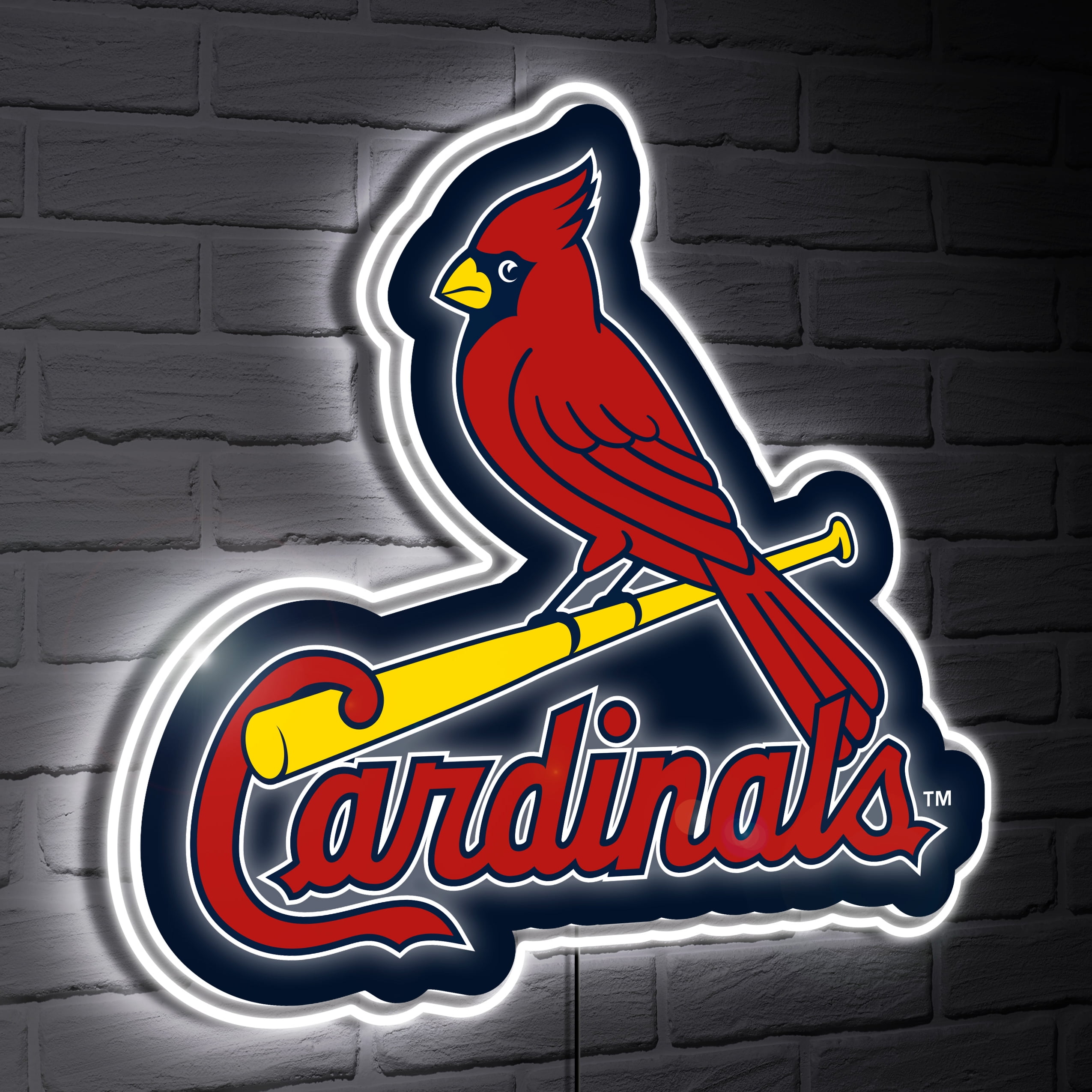 St. Louis Cardinals LED Team Logo Shaped Lighted Wall Sign - Walmart.com
