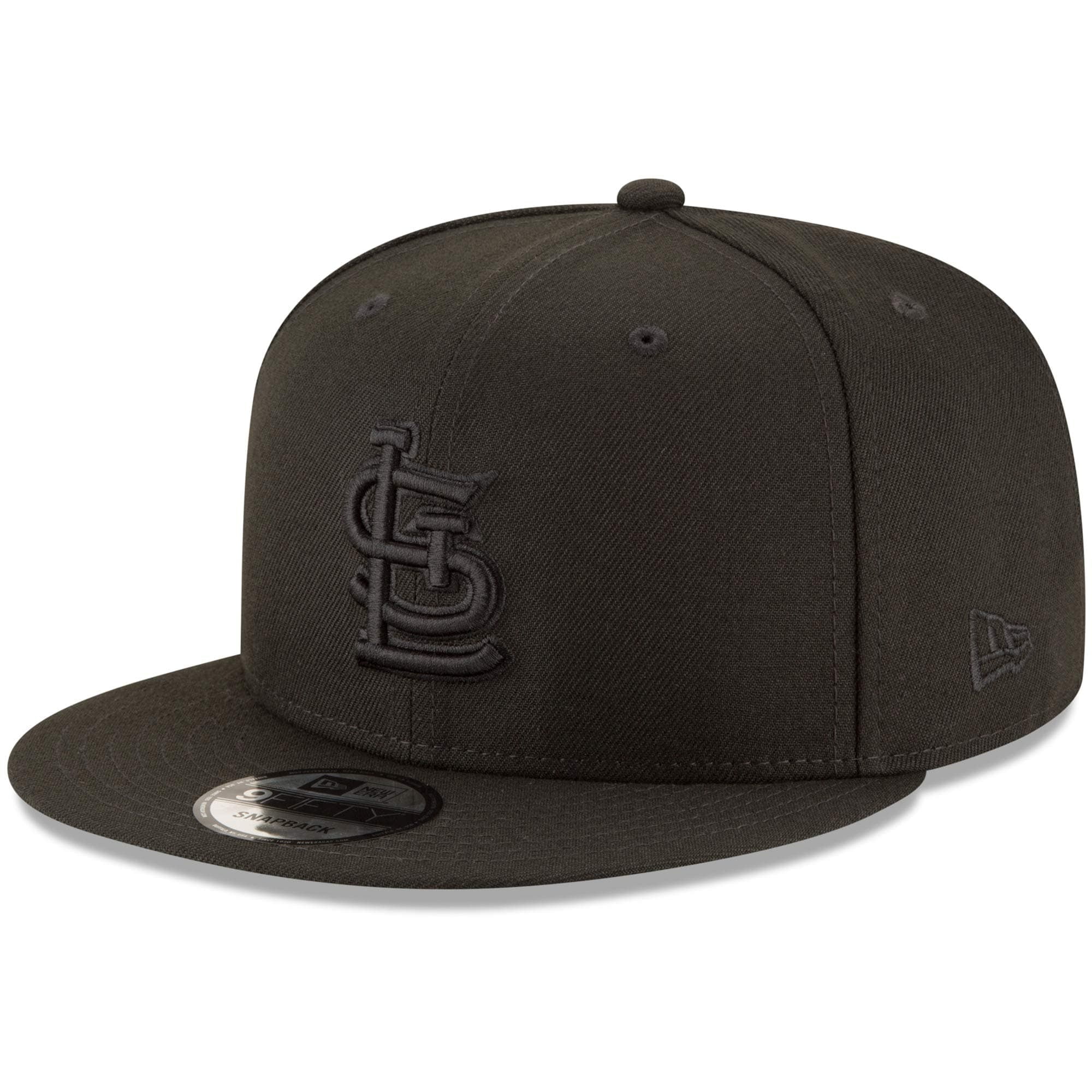St. Louis Cardinals New Era Black on Black 9FIFTY Team Snapback ...