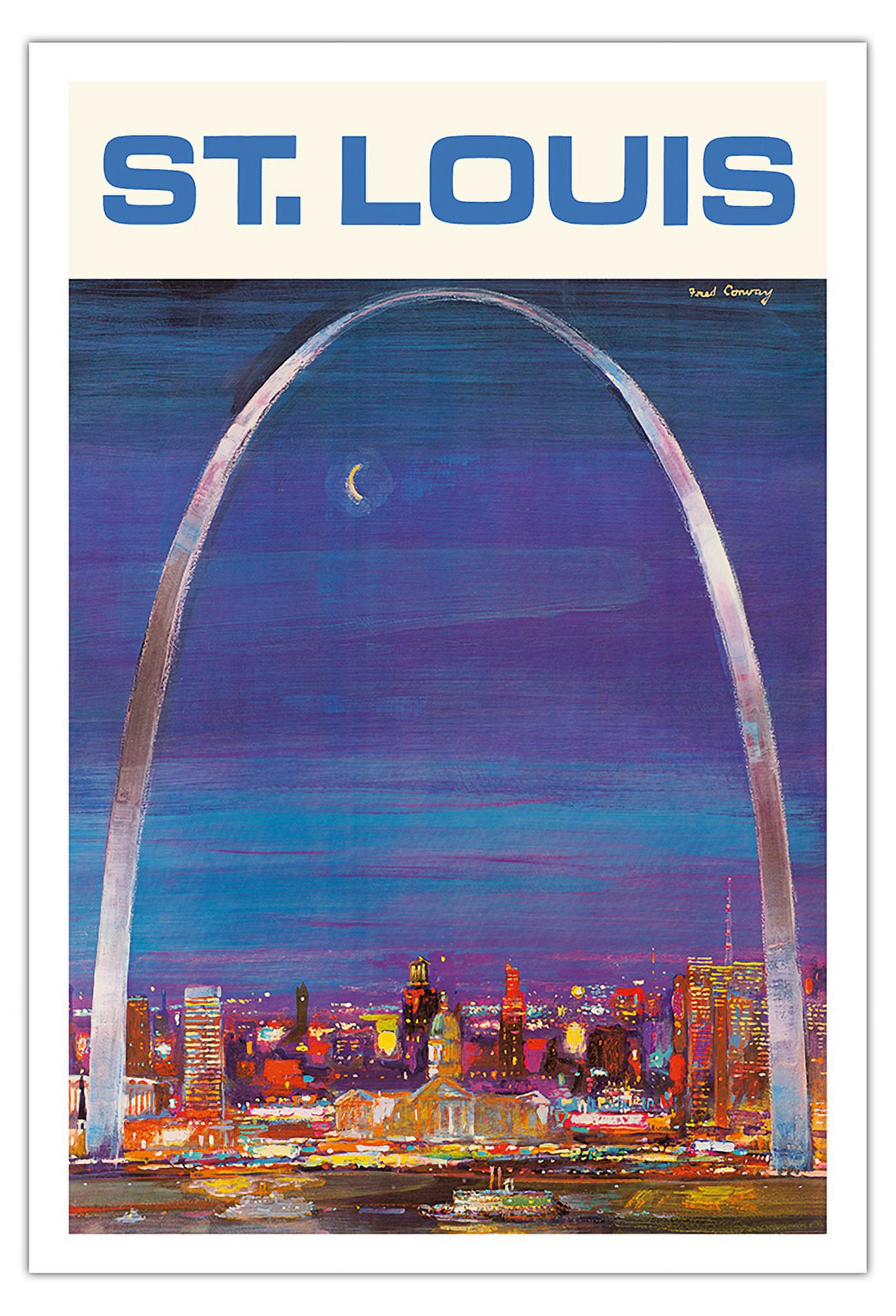 St. Louis Missouri - Gateway Arch - Vintage Airline Travel Poster by ...