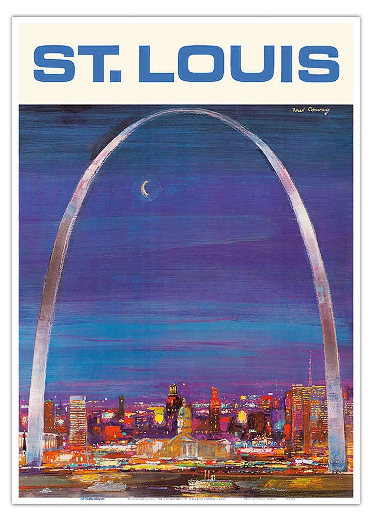 St. Louis Missouri - Gateway Arch - Vintage Airline Travel Poster by ...