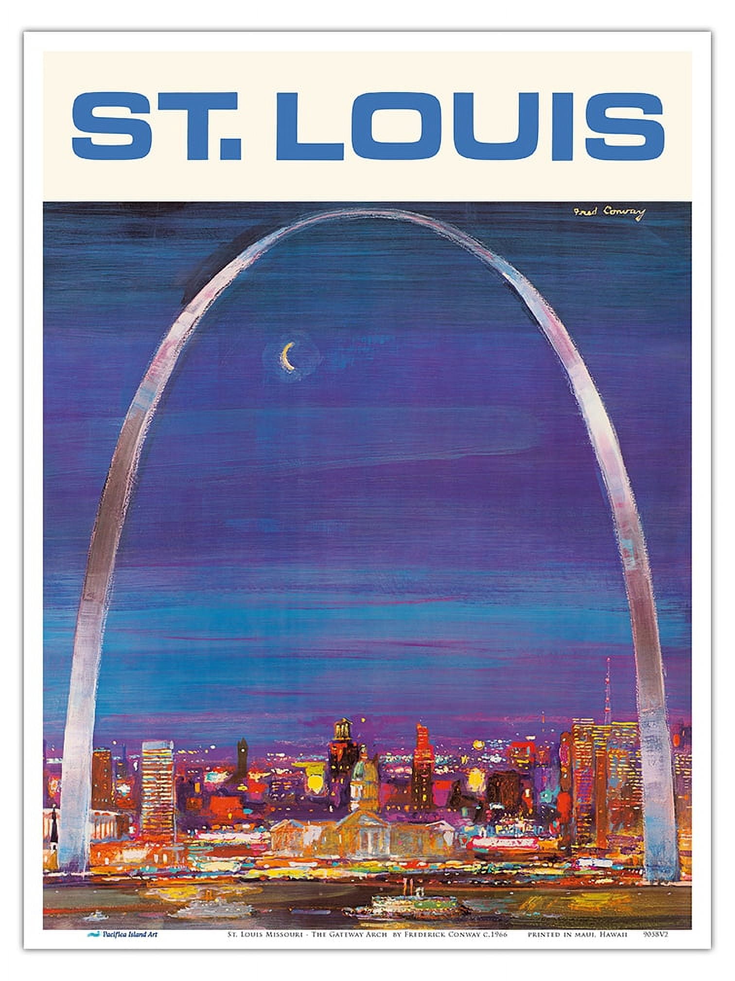 St. Louis Missouri - Gateway Arch - Vintage Airline Travel Poster by ...