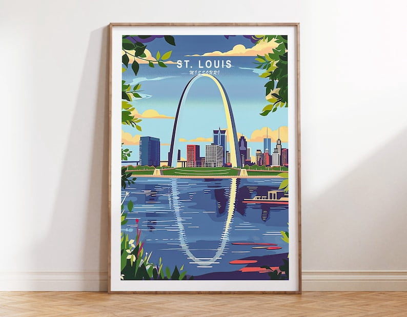 St Louis Poster – Missouri St Louis Wall Art, Gateway Arch Park Poster ...