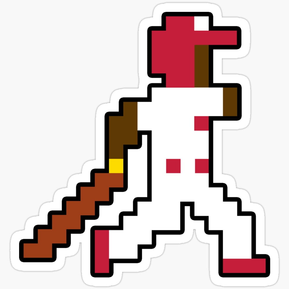St. Louis Retro Pixel Baseball Player Sticker Phone Decal Water Bottle ...