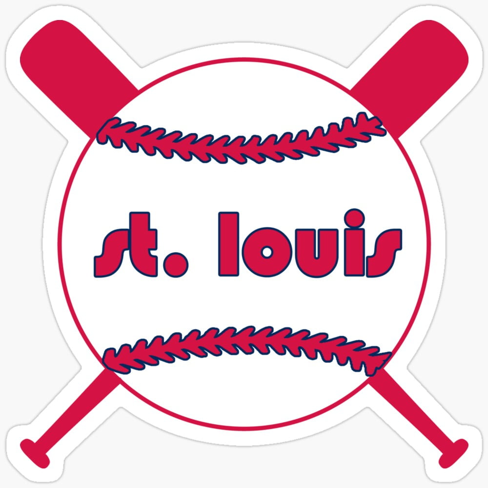 St. Louis Retro Throwback Baseball With Crossed Bats Sticker Phone ...