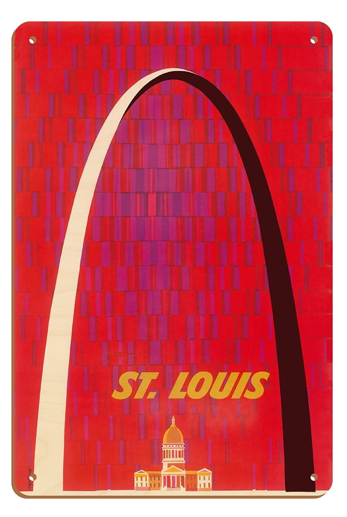 St. Louis- The Gateway Arch Monument - Vintage Travel Poster by David ...