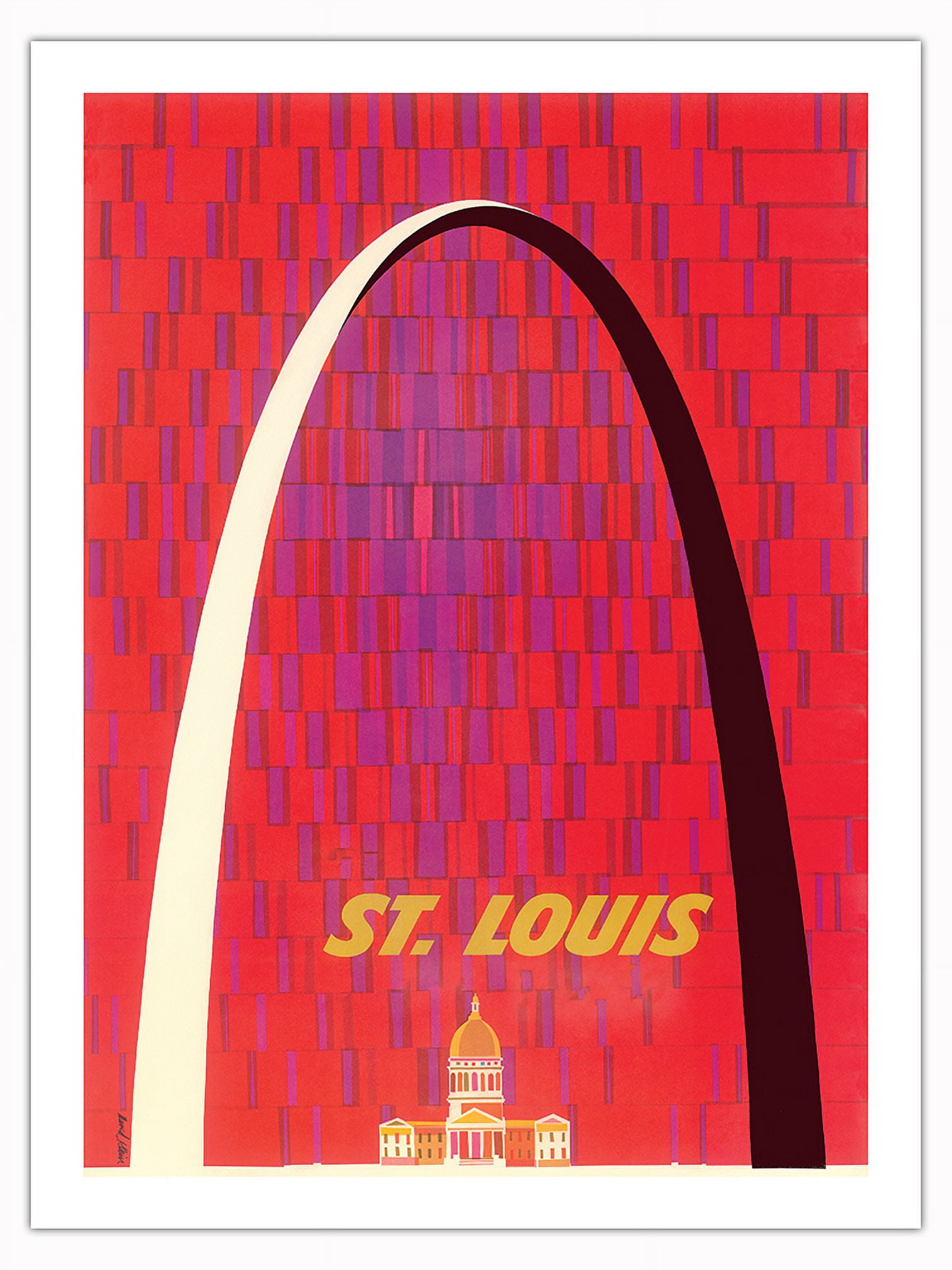 St. Louis- The Gateway Arch Monument - Vintage Travel Poster by David ...