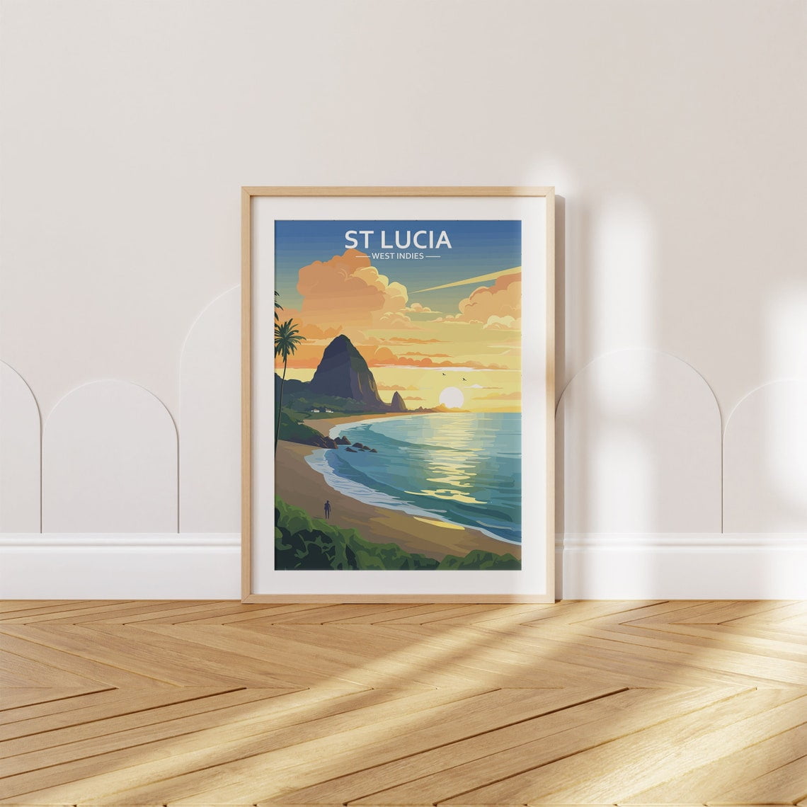 St Lucia Poster West Indies Scenic Tropical Art Print, Unframed Poster ...
