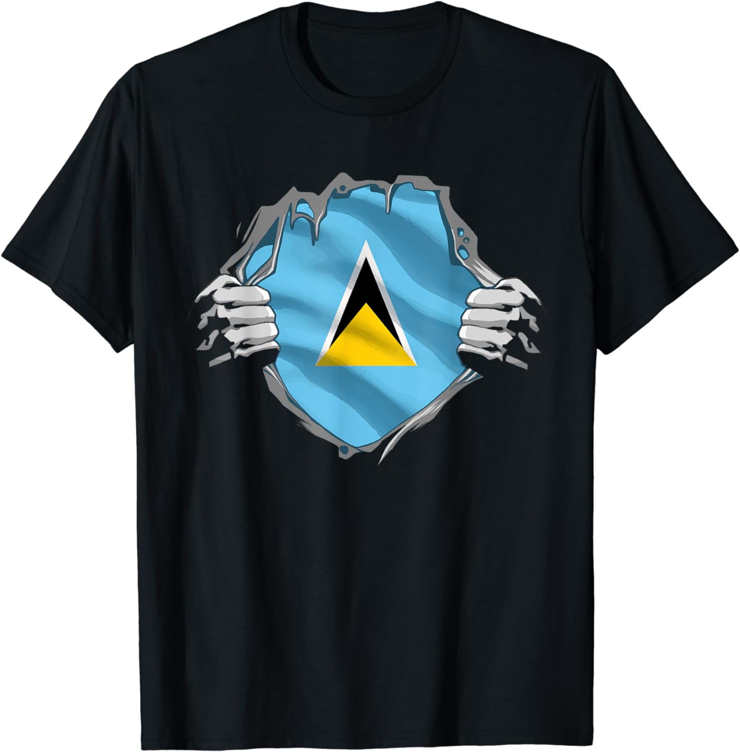 St Lucia Super Saint Lucia Flag Proud Saint Lucian Roots T-Shirt ...