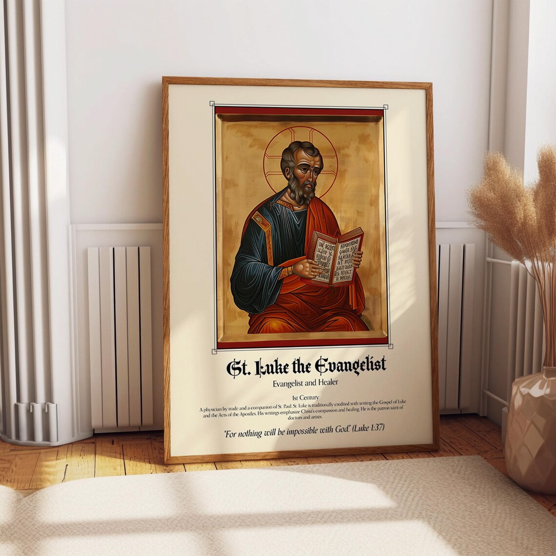 St. Luke The Evangelist Wall Artchristian Healer And Gospel Writer ...