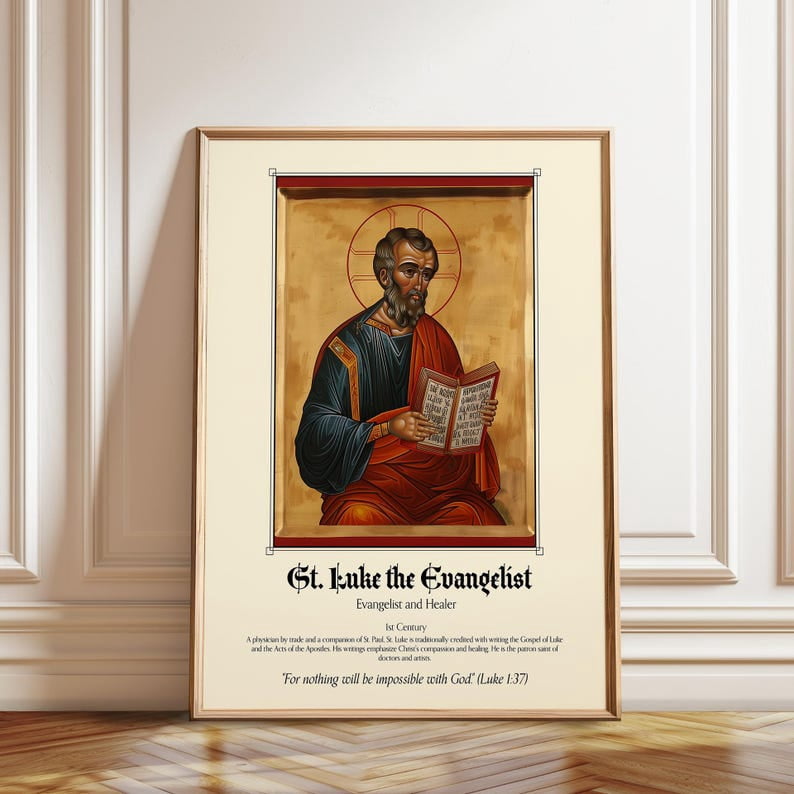 St Luke The Evangelist Patron Saint Of Doctors Artists Wall Art ...