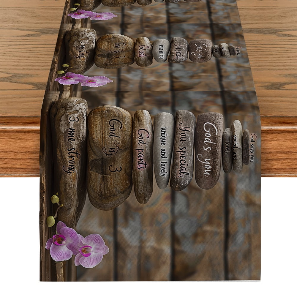 St Magnolia Plank Bohemia Table Runner Polyester Table Runners for ...