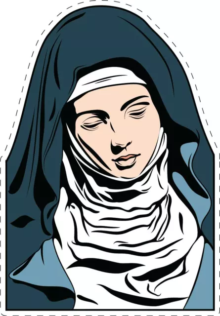 St. Mary Nun Religious Sticker Decal Laptop Wall Car Skateboard ...