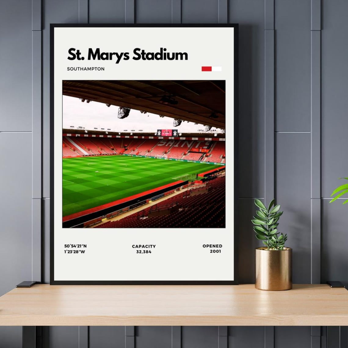 St Mary's Stadium Print - Home of Southampton Football Club, Unframed ...