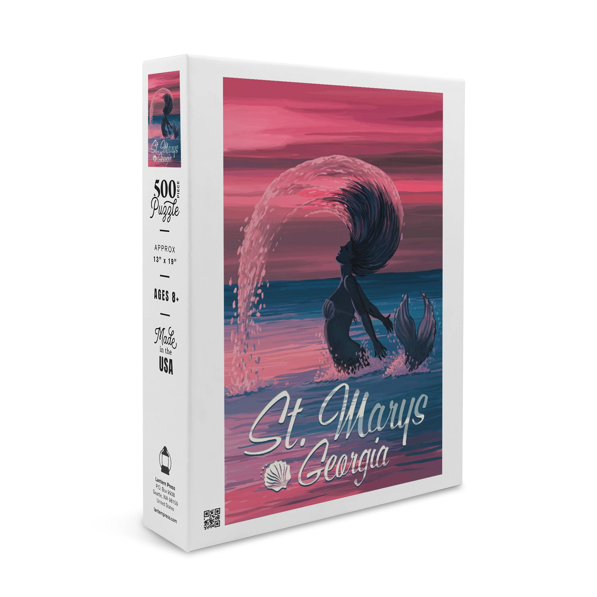 St. Marys, Georgia, Mermaid Silhouette (19x27 inches, Premium 500 Piece ...