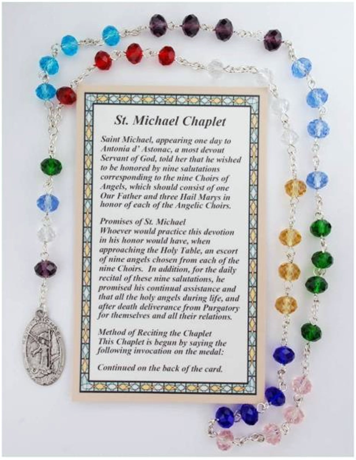 St Michael Archangel Chaplet Multi-Colored Catholic Prayer Beads - Walmart.com